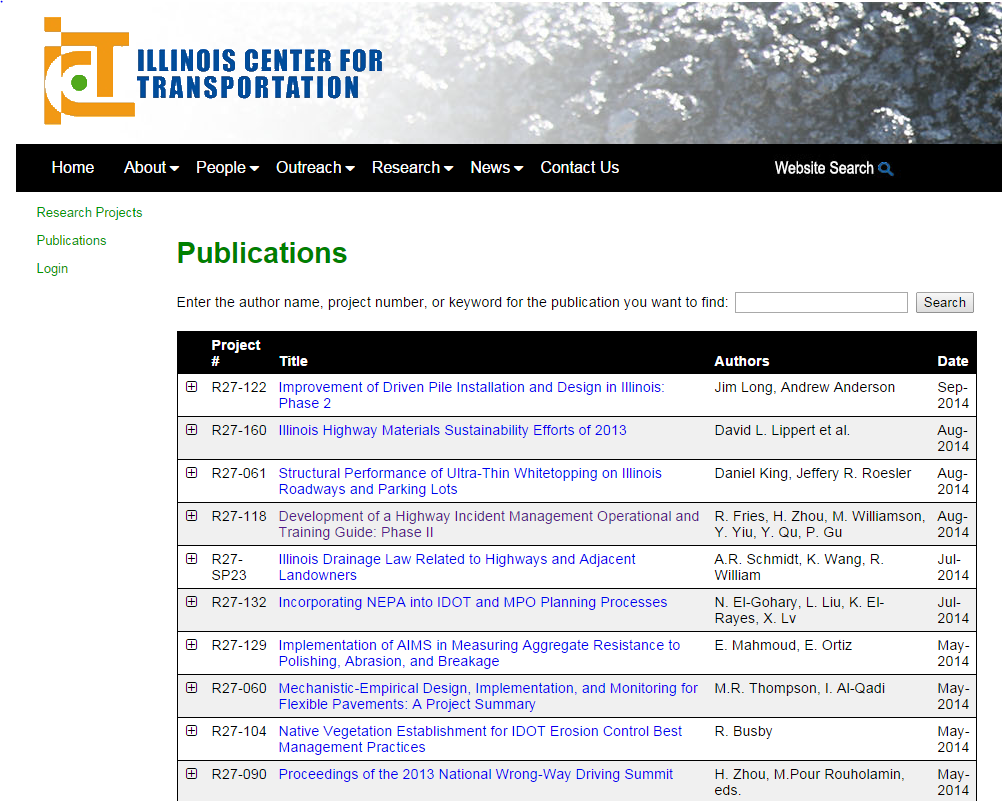 New IDOT reports available | Illinois Center for Transportation | Illinois