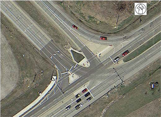 Modified right-turn lane design improves road safety and operations ...
